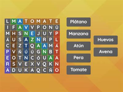 Sopa de letras comida saludable - Recursos didácticos