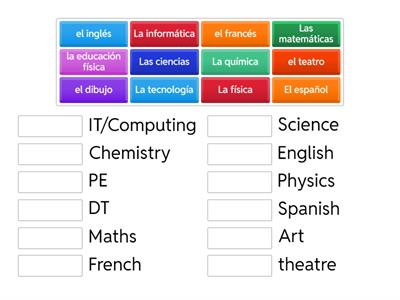 Spanish Las asignaturas - Teaching resources