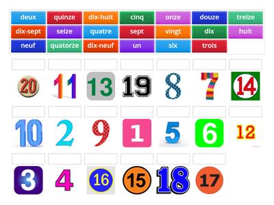 Les chiffres 1 20 - Teaching resources