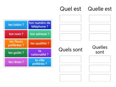 Quel quelle quels quelle - Ressources pédagogiques