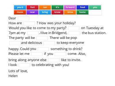 ESOL Invitation to a birthday party - Teaching resources