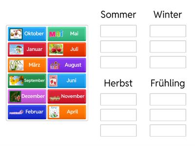 Tage monate jahreszeiten - Unterrichtsmaterialien