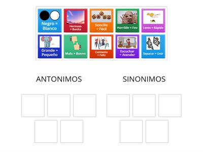Juego de sinonimos y antonimos - Recursos didácticos