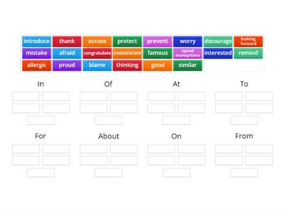 Prepositions Dependent - Teaching resources