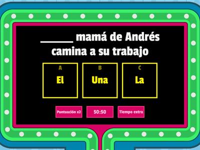 Juego artículos definidos e indefinidos - Recursos didácticos