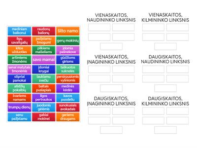 Daiktavardzio linksniai - Mokymo ištekliai