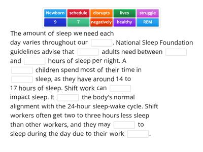 Sleep - Teaching resources