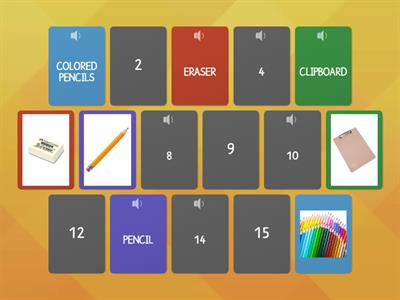 School Supplies memory - Teaching resources