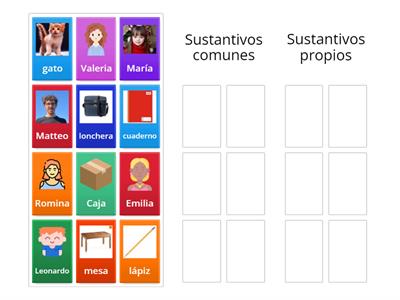 Juego de sustantivo comunes y propios - Recursos didácticos