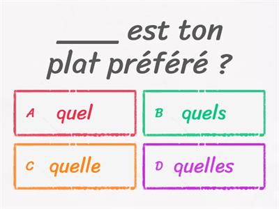 Quel quelle quels quelle - Ressources pédagogiques
