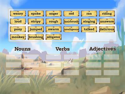 Noun verb adjective game - Teaching resources