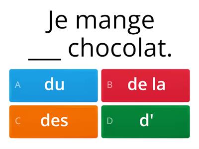 Articles partitifs nourriture - Ressources pédagogiques