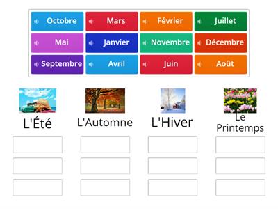 Les mois - Ressources pédagogiques