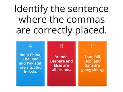 Commas - Teaching resources