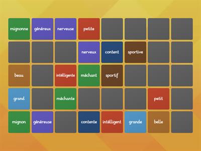 Adjectifs féminin - Ressources pédagogiques