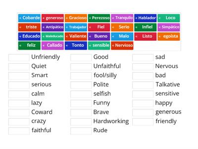 Adjetivos personalidad - Recursos didácticos