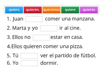 Querer verbo querer - Recursos didácticos
