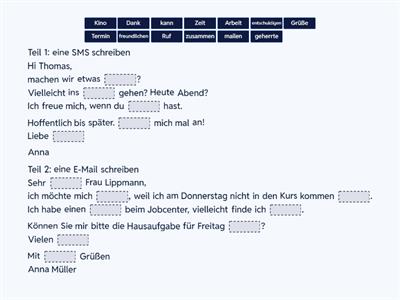 Schreiben a2 - Unterrichtsmaterialien