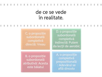 Propozitiile subordonate - Resurse didactice