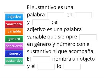 Adjetivo verbo y sustantivo - Recursos didácticos