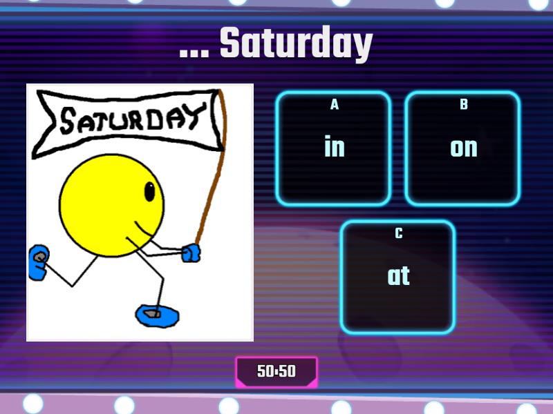 prepositions of Time game - Gameshow quiz