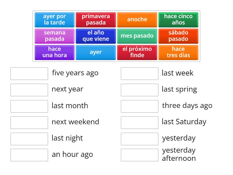 Time expressions - Match up
