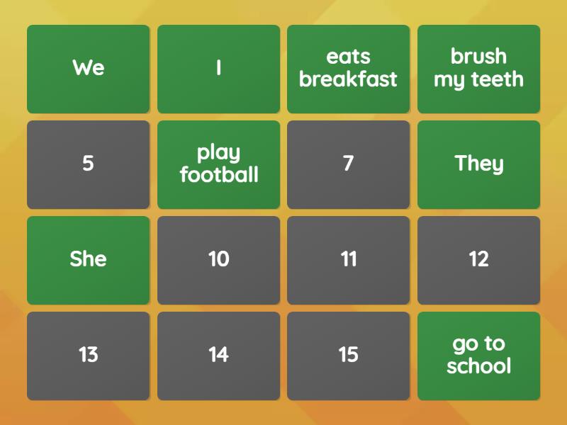 Daily Routine Match-Up - Matching pairs