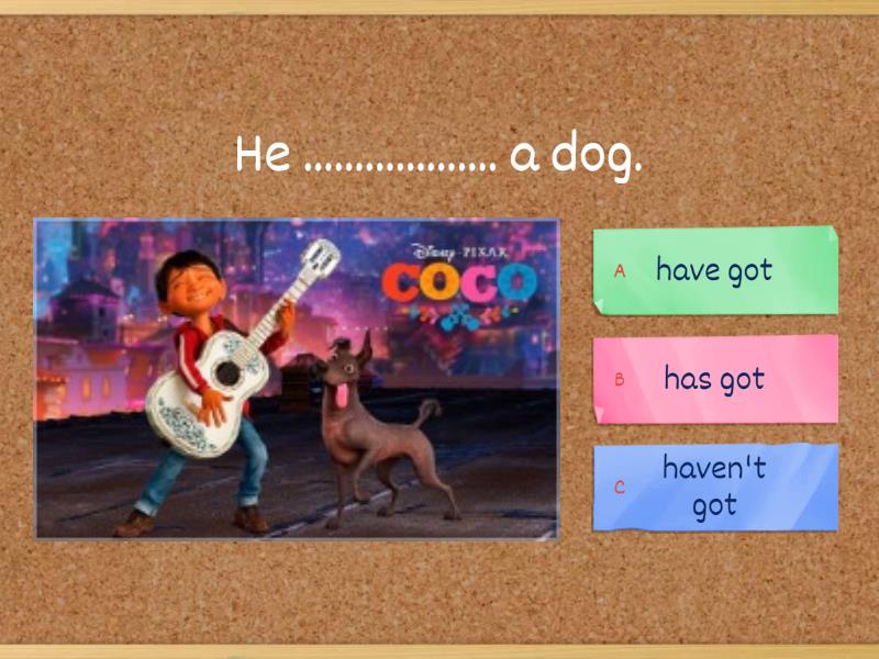 Have got/has got - positive, negative - Quiz