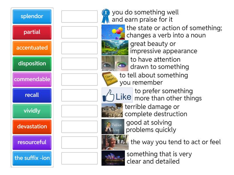 Thunder Rose Mod 7 Vocabulary - Match up