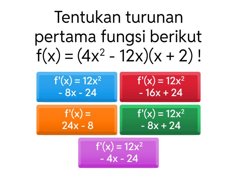 Turunan Fungsi dan Aplikasinya - Quiz