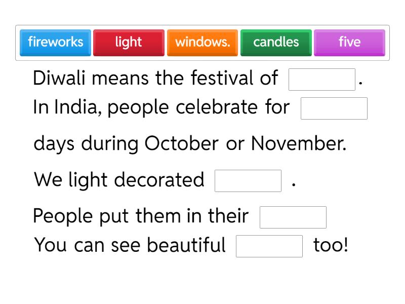 Diwali - Complete the sentence