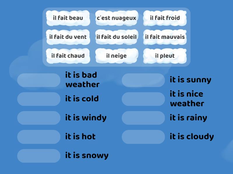 Year 4 French Weather - Match up