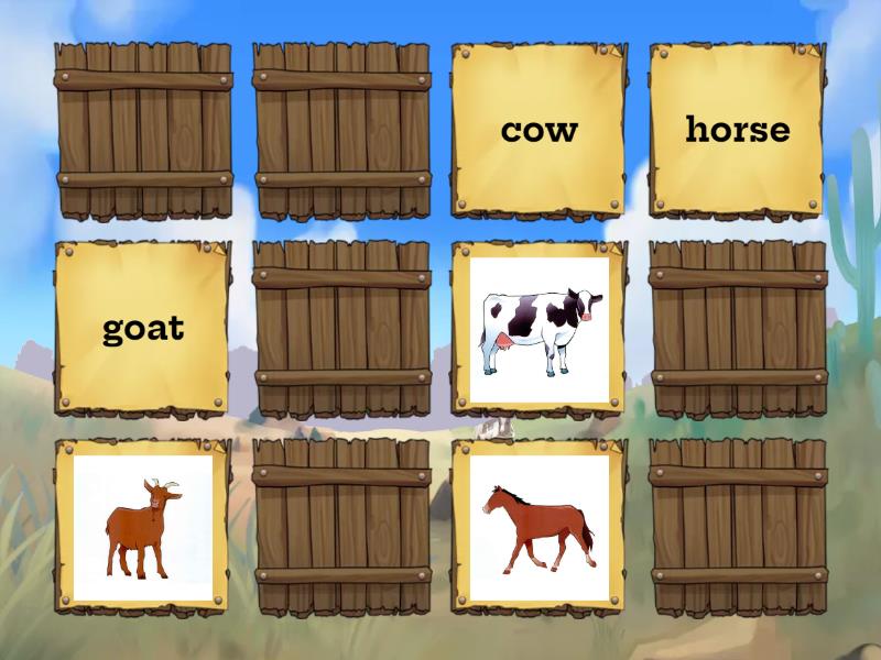Farm Animals - Memory - Matching pairs
