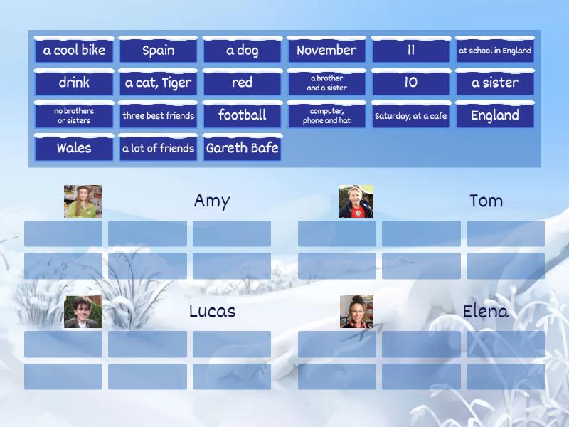 GG2 Unit 0.1 Meet the characters - Group sort
