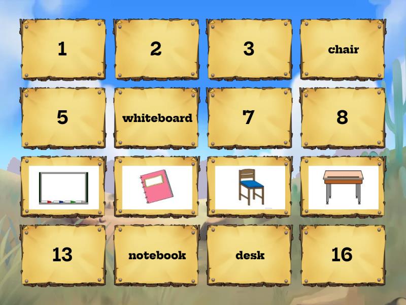 memory game- objects of the classroom - Parejas