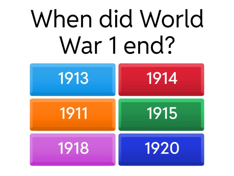 World War 1 - Quiz