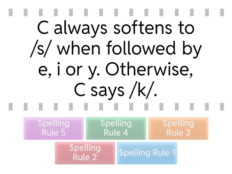 Spelling Rule 1-5 - Find the match