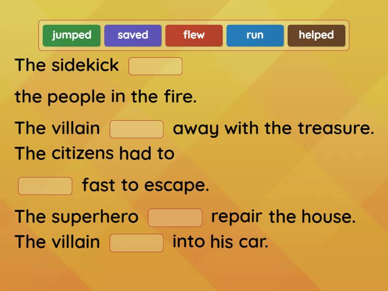 Superhero Verbs - Complete the sentence