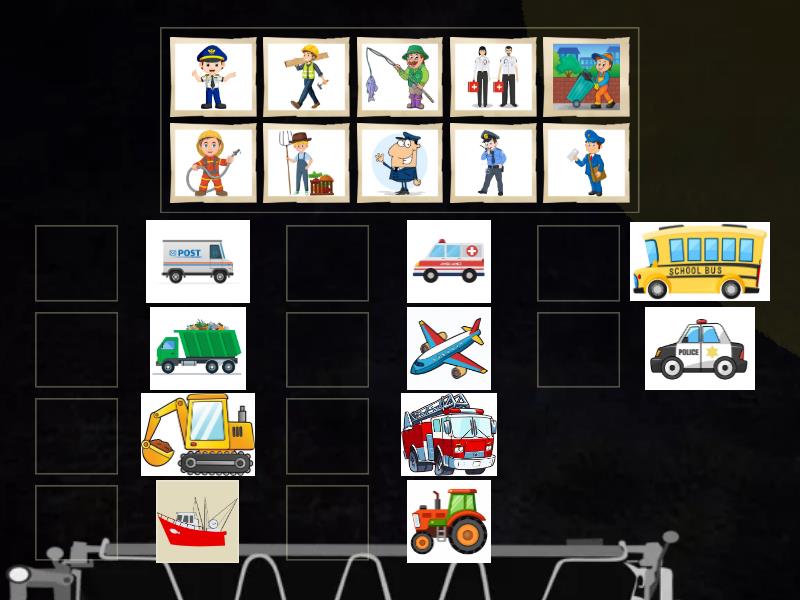 Community Helpers and their Vehicle - Match up