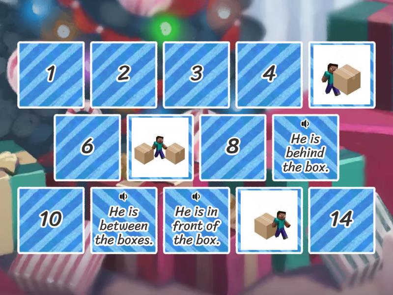 Prepositions of place minecraft - Matching pairs
