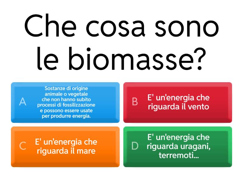 Biomasse e energia geotermica - Cuestionario