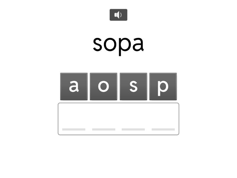 Palabras con s, z, x, c suave - Anagram