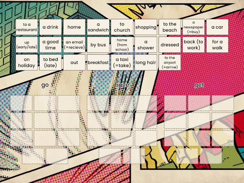 English File elem 7C-go-have-get - Group sort