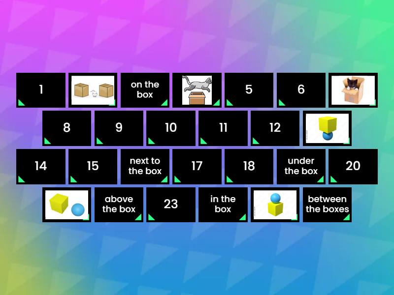 Prepositions - memory game - Matching pairs