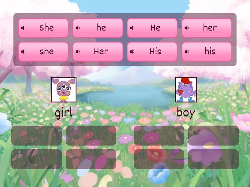 KB 1 she her he his - Group sort