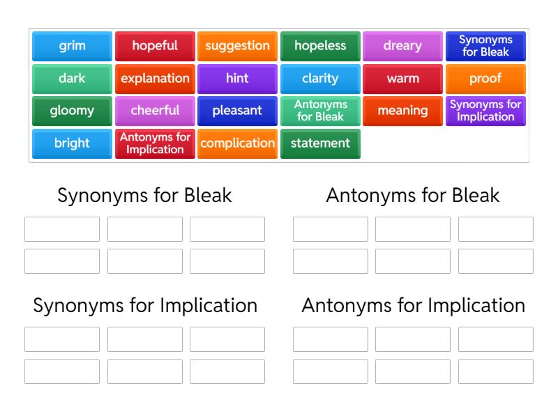 Synonyms and Antonyms - Group sort