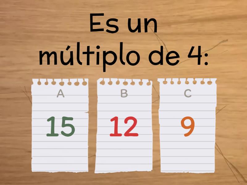 Multiplos y factores - Викторина