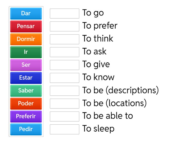 Irregular verbs - Subjunctive - Match up