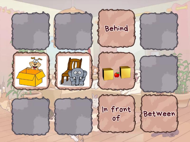 Prepositions Memory game B04 - Matching pairs
