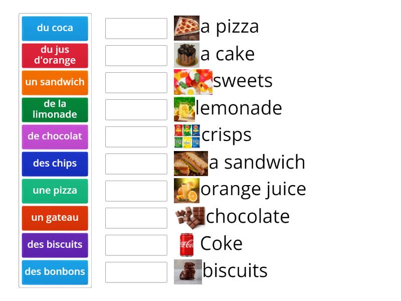 Les snacks - Match up